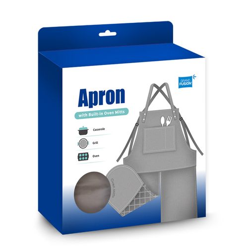 Apron W/ Built-in Oven Mitts Gry | Agri Supply