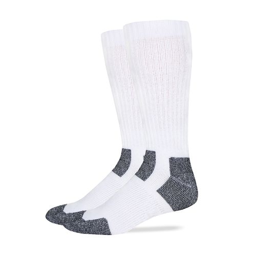Men's White Ultri-Dri Steel Toe Work Socks 2 Pack Large