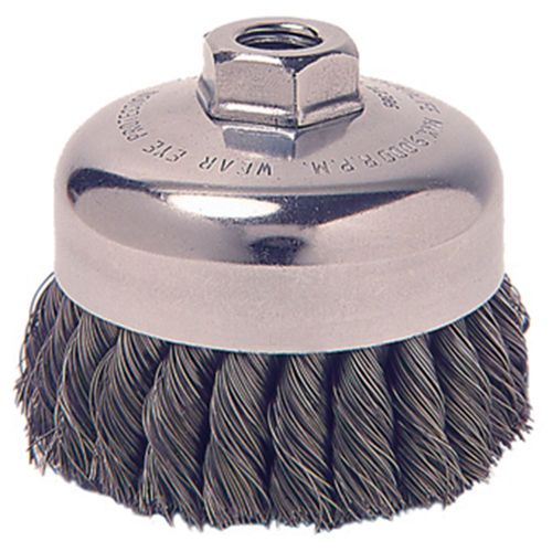 5" Single Row Knotted Wire Cup Brush (5/8 x 11 Arbor)